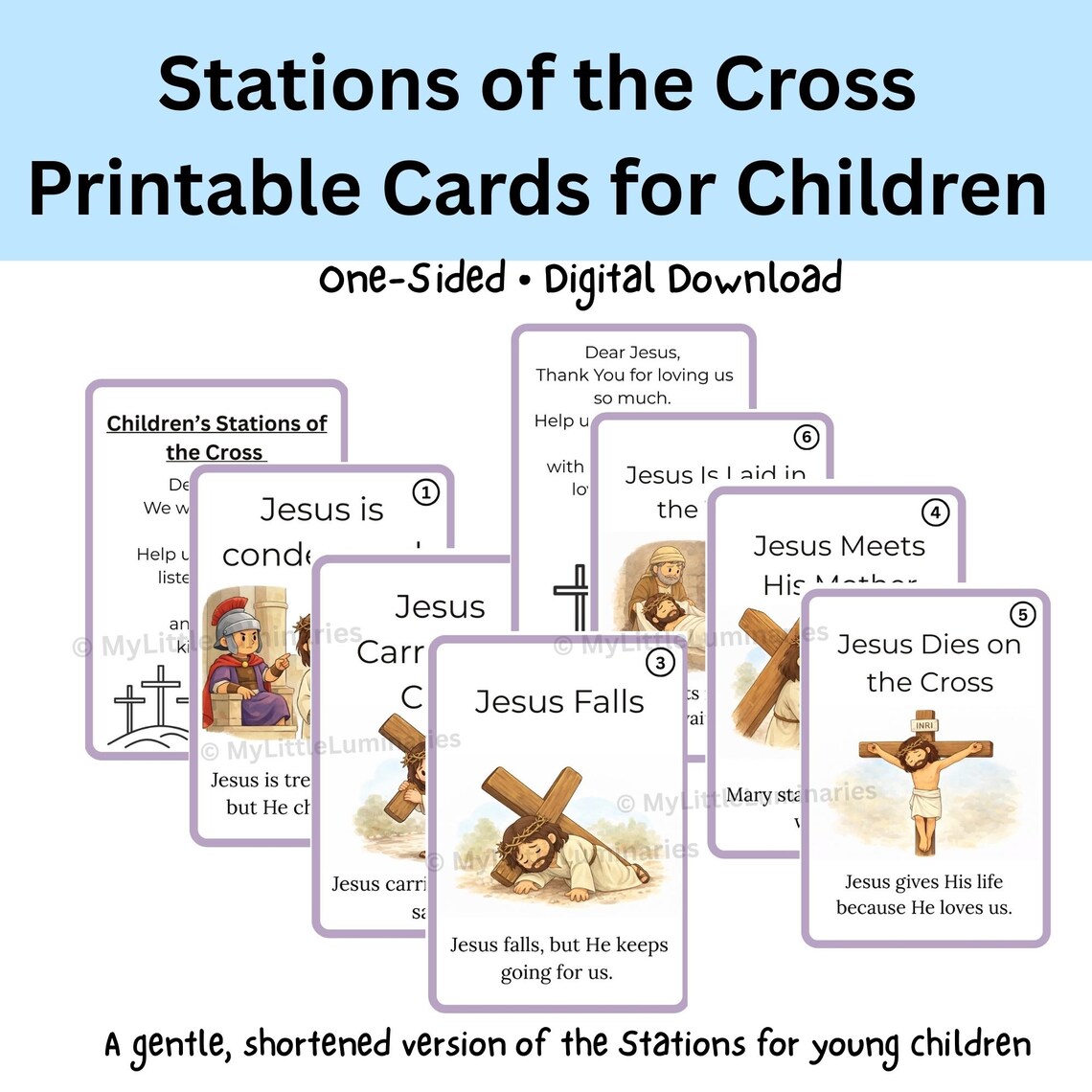 6 Stations of the Cross, Printable| Lent Printable, Catholic Faith ...