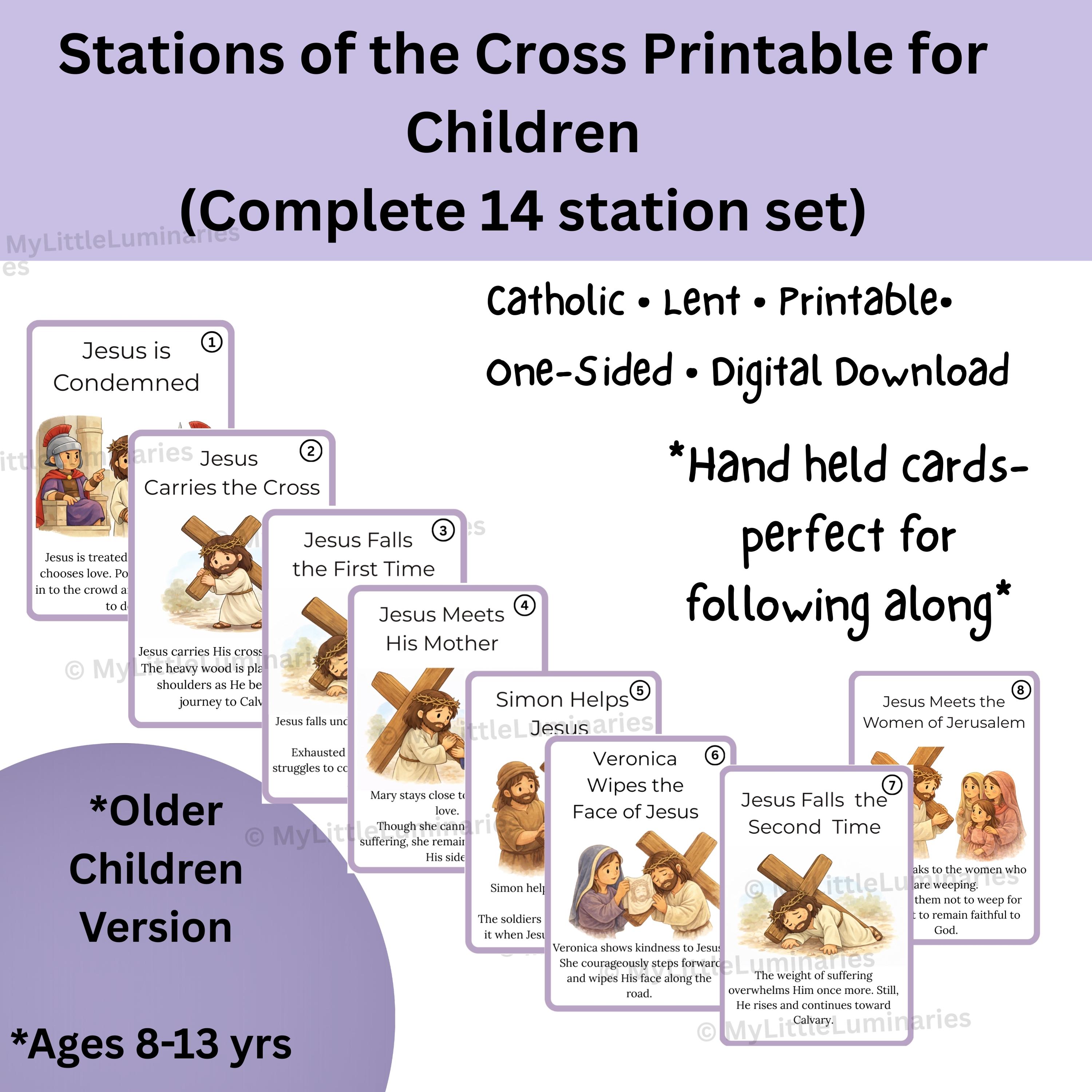 Stations of the Cross, Complete 14-station Set, Catholic Printable ...