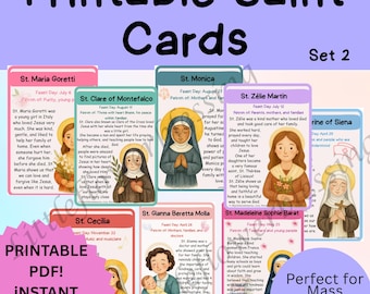 Catholic Saints Flash Cards: Educational Printable (part 1 PDF Download ...