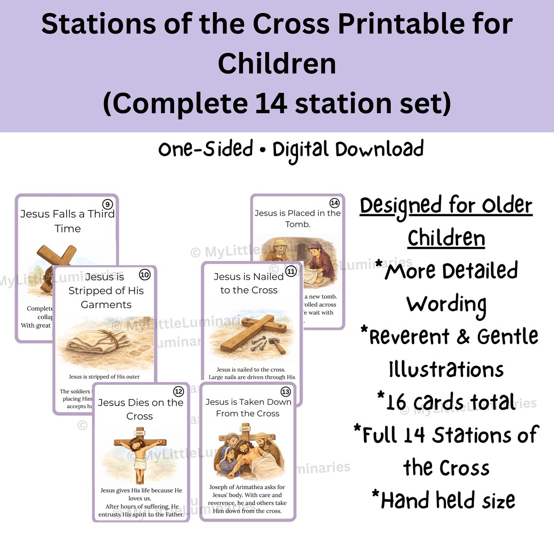 Stations of the Cross, Complete 14-station Set, Catholic Printable ...