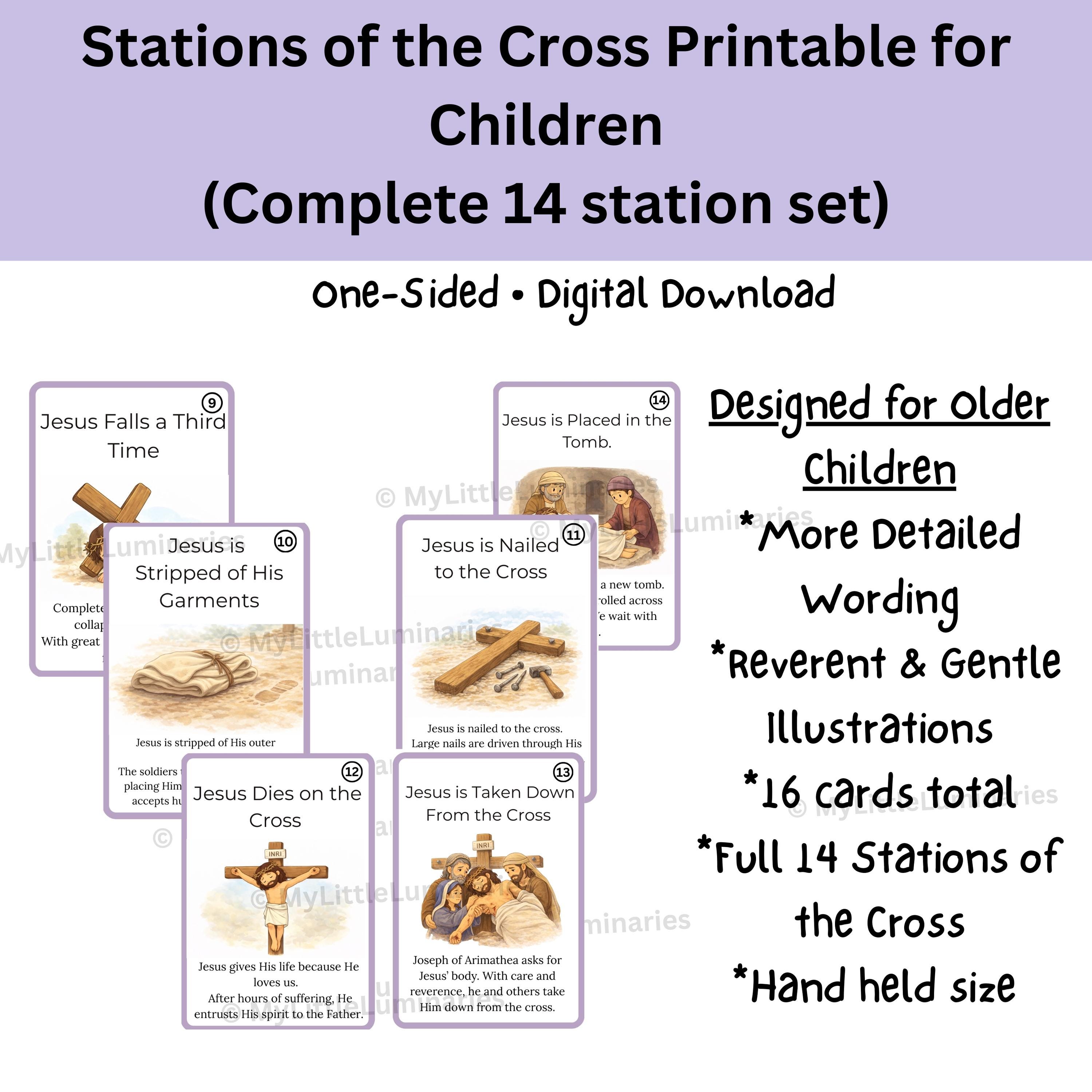 Stations of the Cross, Complete 14-station Set, Catholic Printable ...