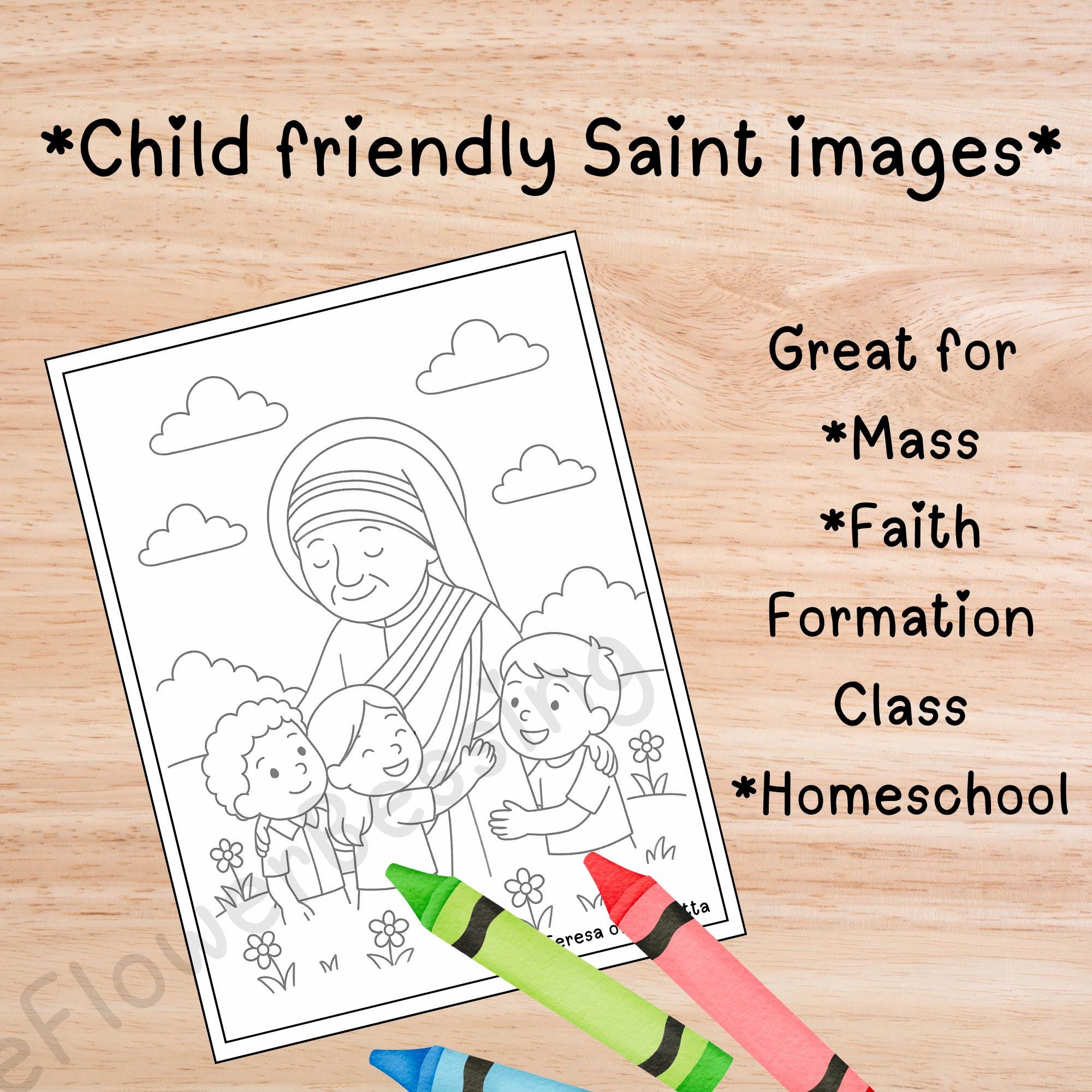Catholic Saints Coloring Pages, 10 Printable Saints for Kids | All ...