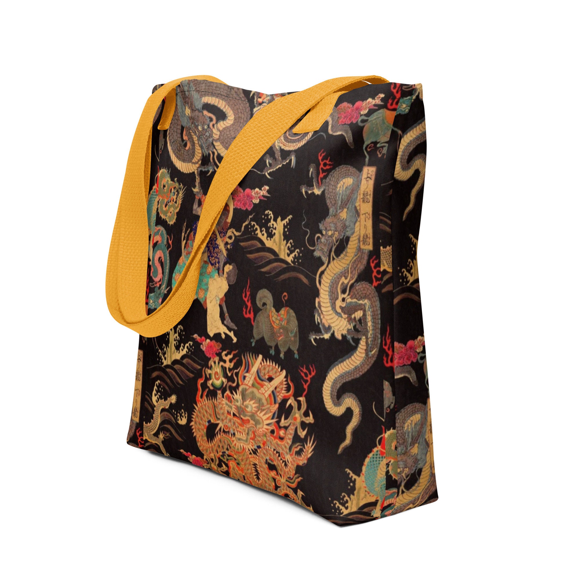 Chinese Dragon & Snake Signature Design Tote Bag - Etsy