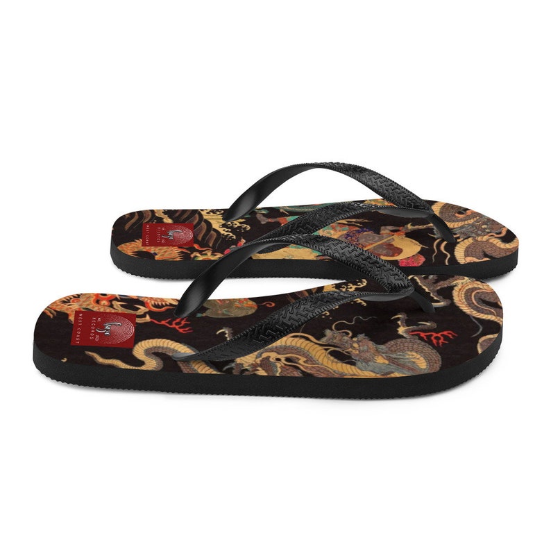 Unisex Flip-flops - Chinese Dragon & Snake Signature Design - S,M,L - Etsy