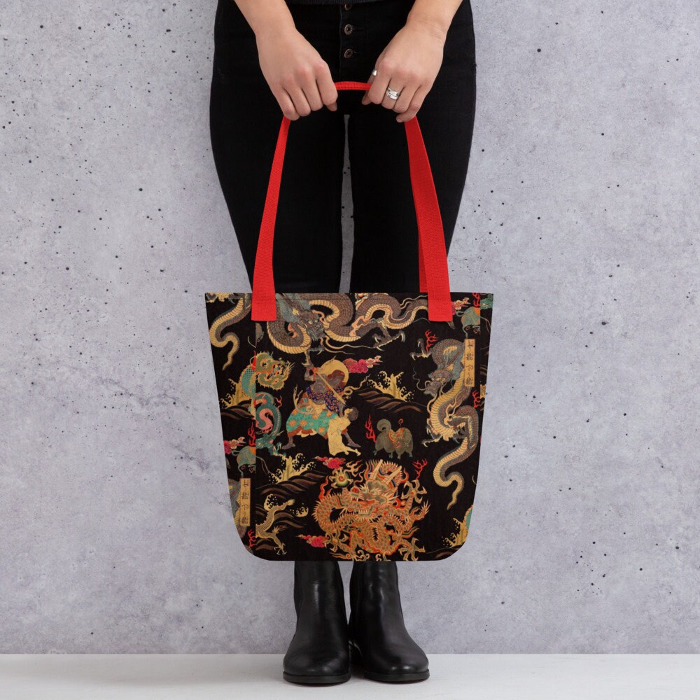 Chinese Dragon & Snake Signature Design Tote Bag - Etsy