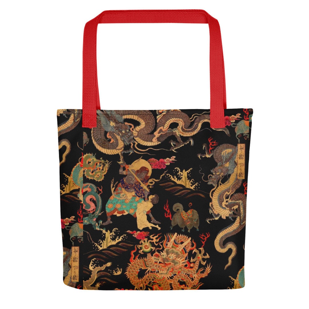 Chinese Dragon & Snake Signature Design Tote Bag - Etsy