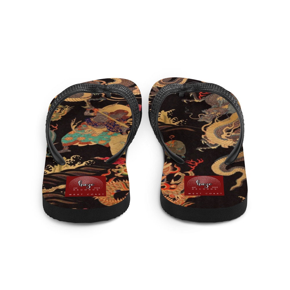 Unisex Flip-flops - Chinese Dragon & Snake Signature Design - S,M,L - Etsy