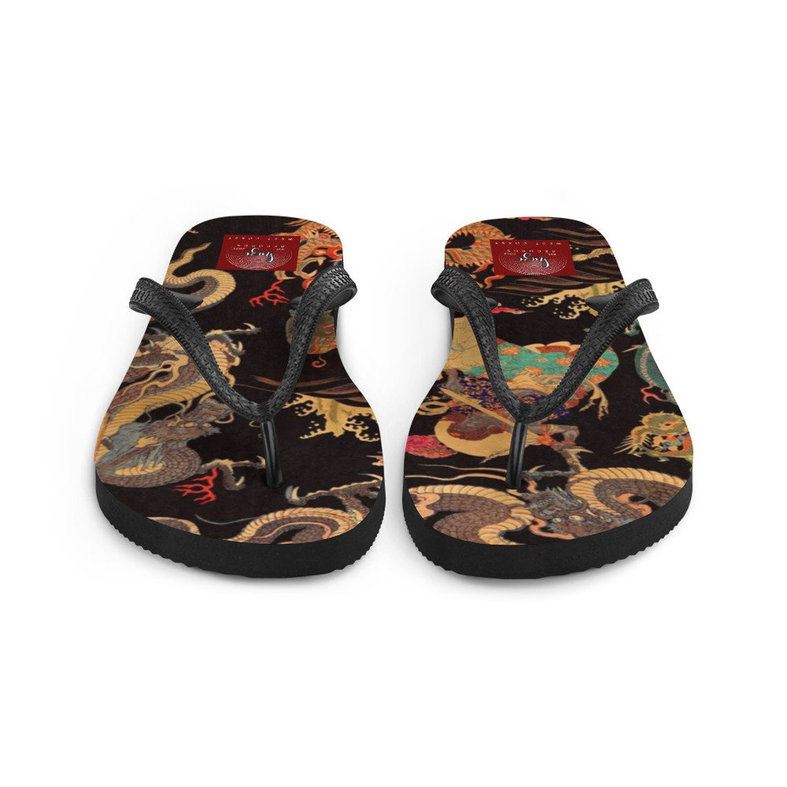 Unisex Flip-flops - Chinese Dragon & Snake Signature Design - S,M,L - Etsy