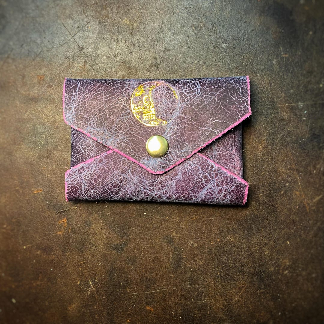 Horizontal Stitchless Wallet in Icy Plum With Solid Brass Snap - Etsy