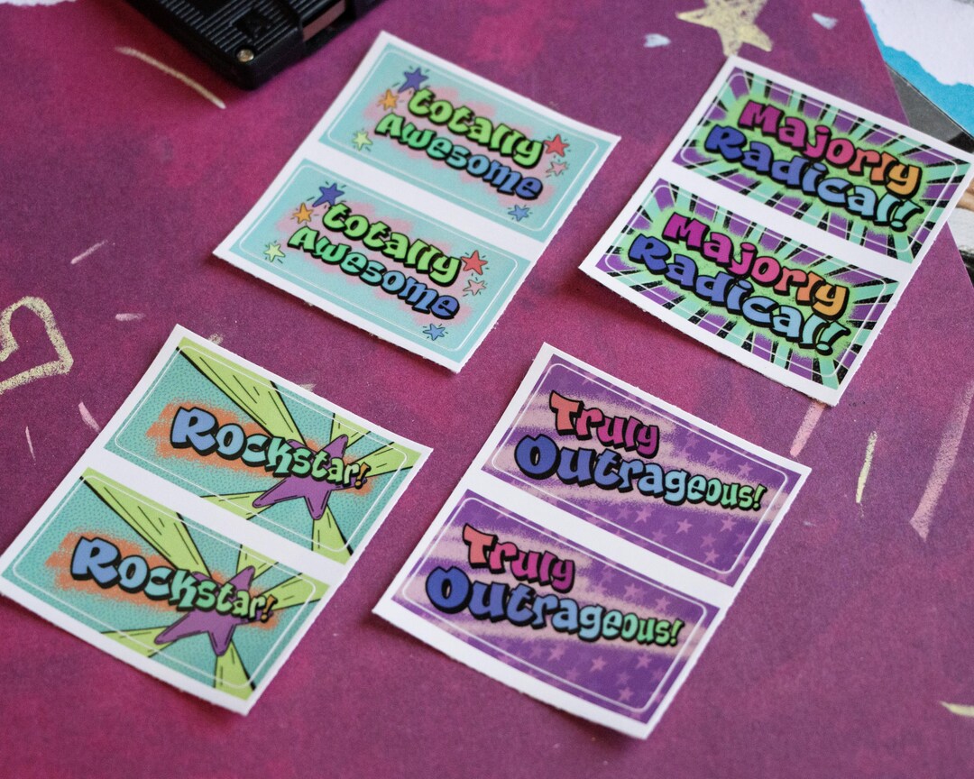 80s 90s Inspired Stickers |8 Stickers, 4 Designs | Graffiti Style ...