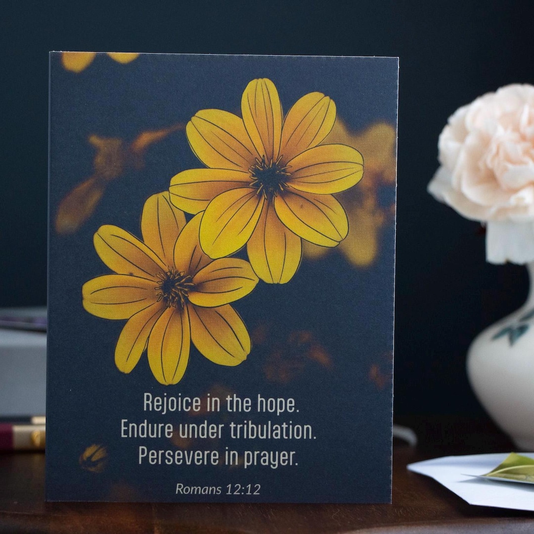 Romans 12:12 Scripture Encouragement Card | Rejoice, Endure, Persevere ...