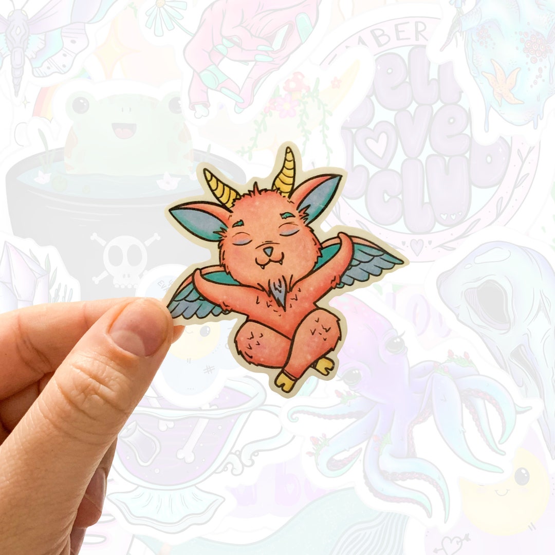 Pink Sparkly Demon Goat Sticker - Etsy