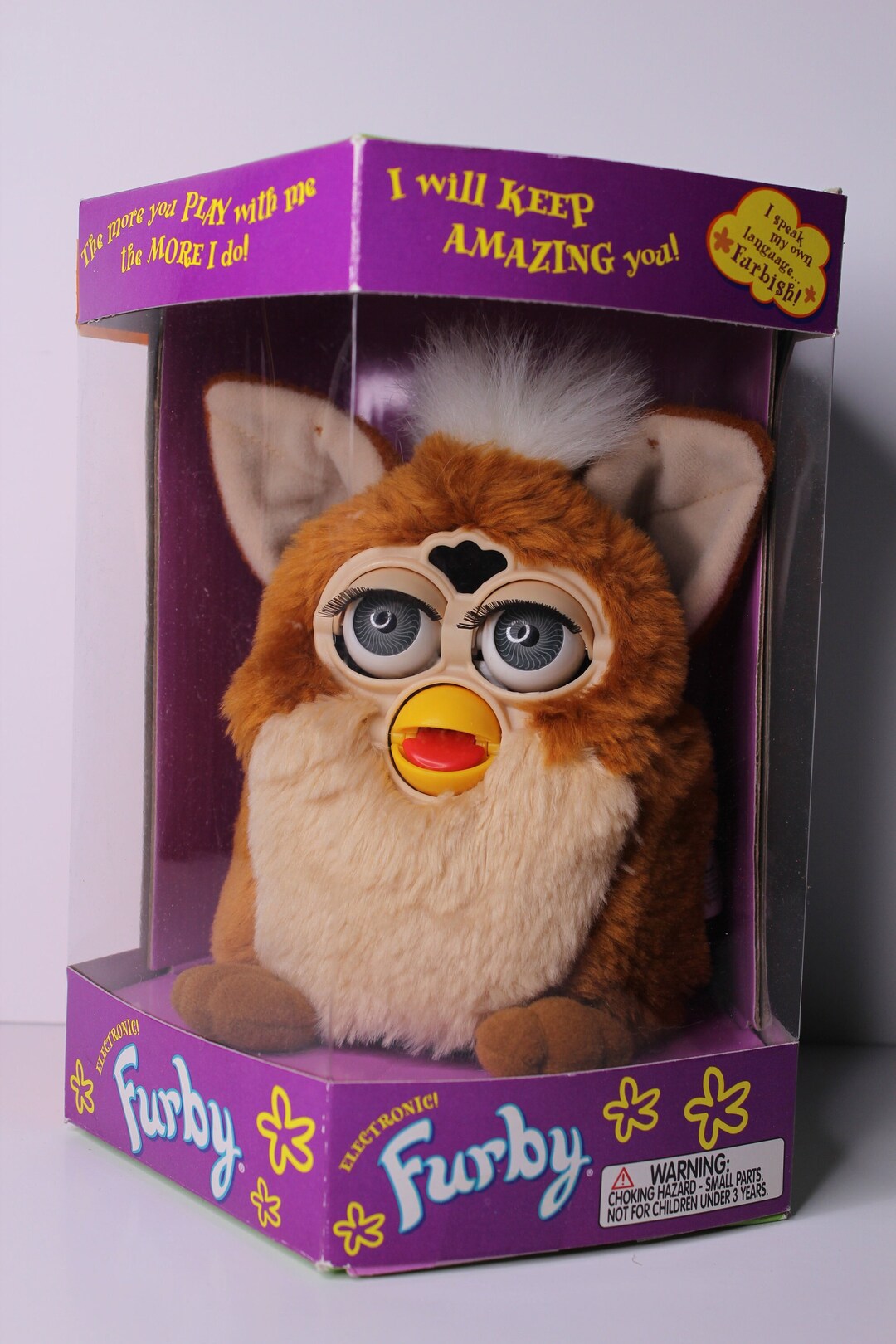 Furby Coffee golden Brown With Tan / Light Brown / Beige 70-800 1998 ...