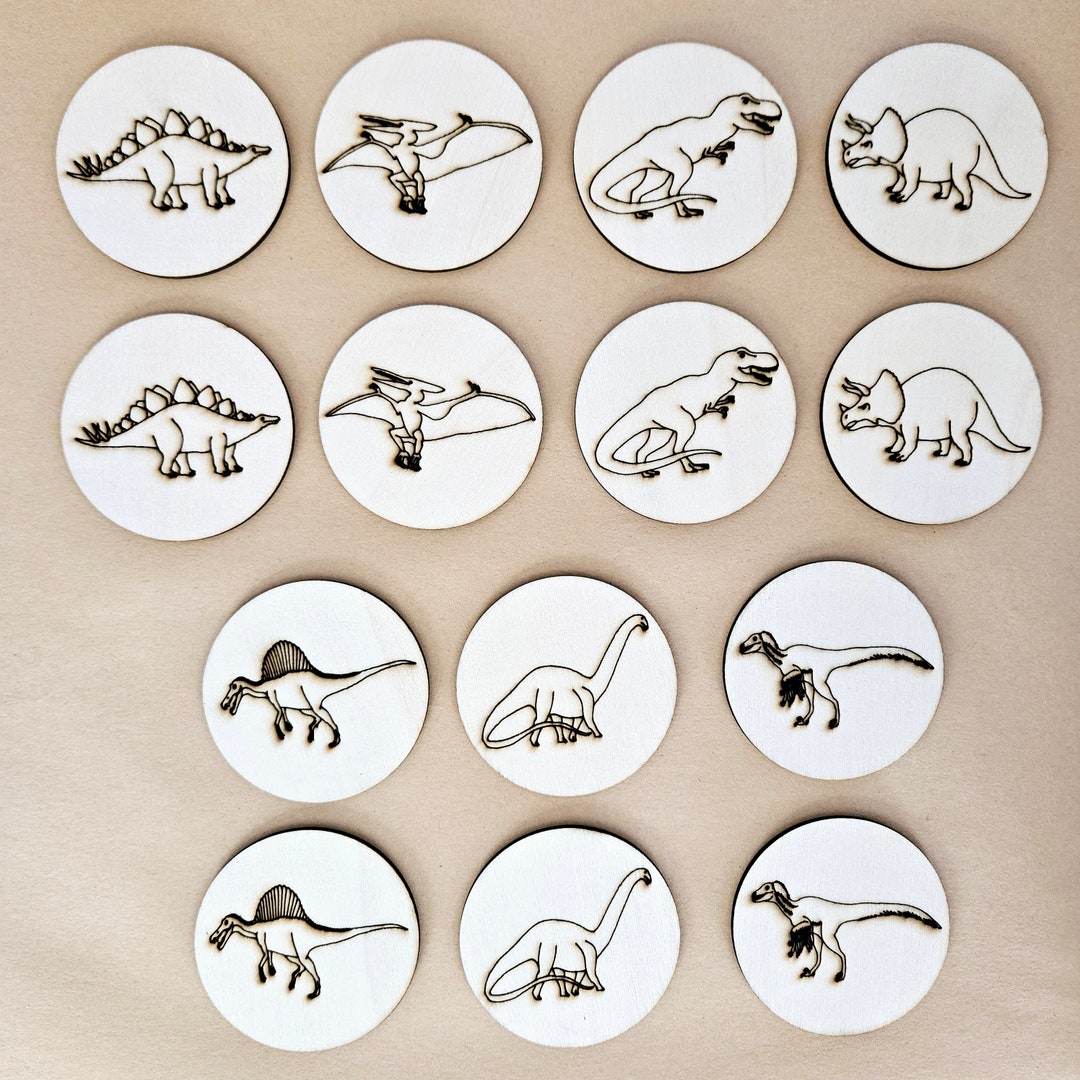DIY Dinosaur Matching Game Craft (hand Drawn) - Etsy