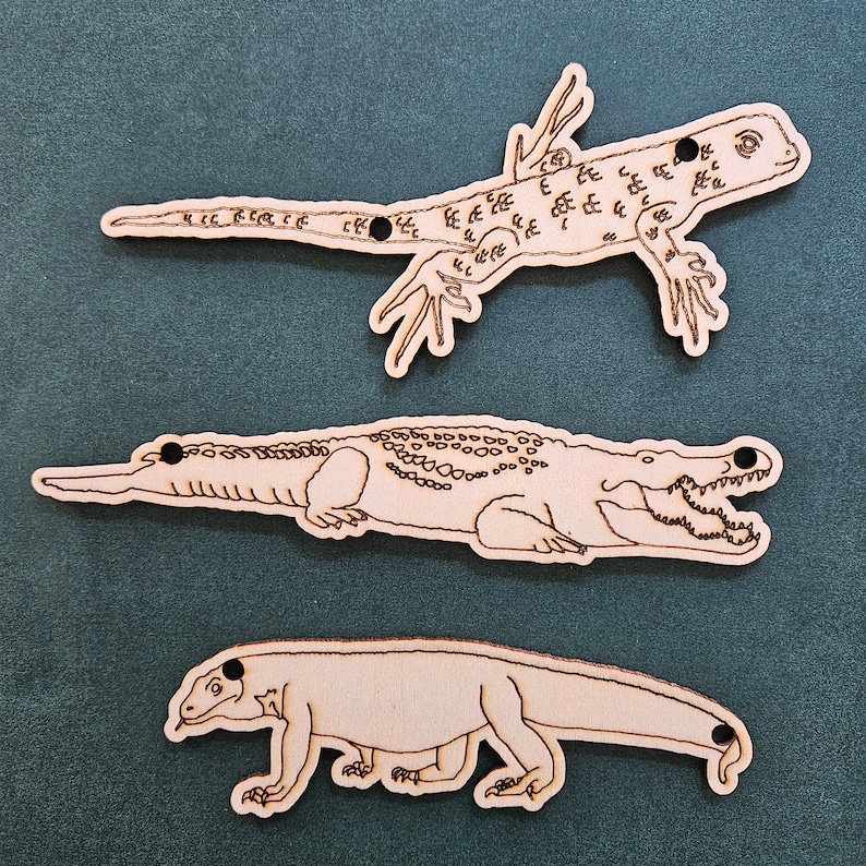 DIY Reptiles Educational Wood Garland Craft (hand Drawn)- Paint and ...