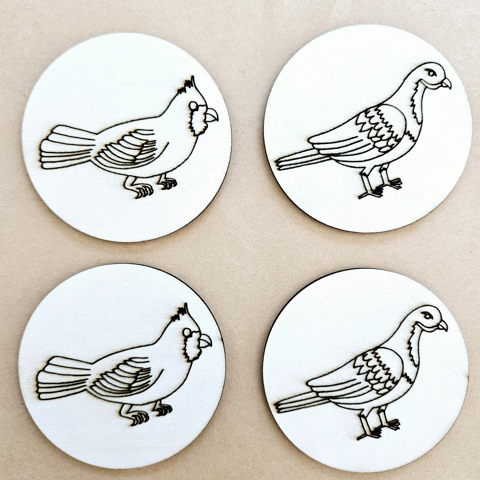DIY Backyard Birds Matching Game Craft (hand Drawn) - Etsy