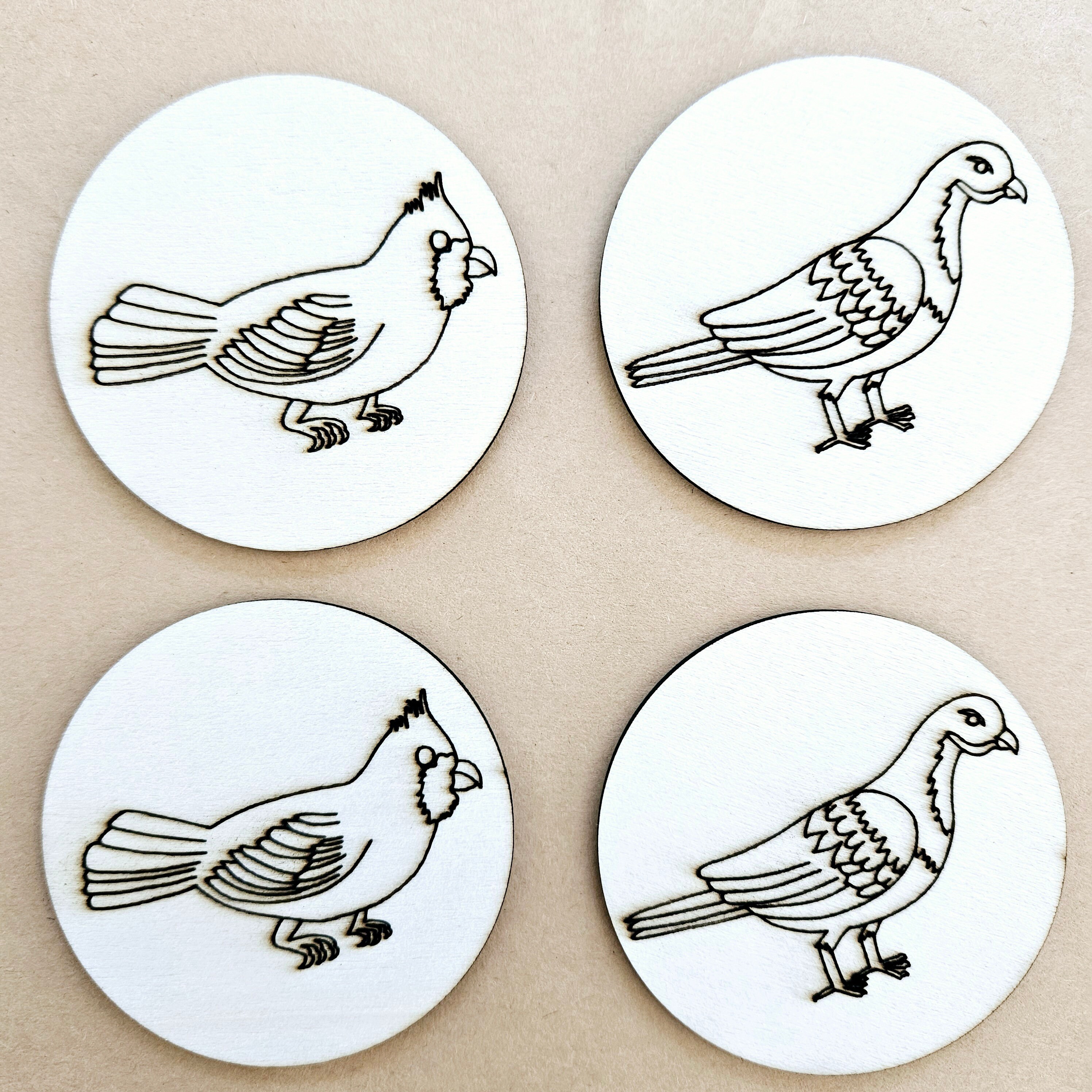 DIY Backyard Birds Matching Game Craft hand Drawn - Etsy