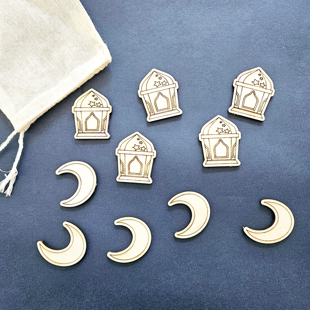 Crescent Moon and Lantern Math Counters hand Drawn - Etsy