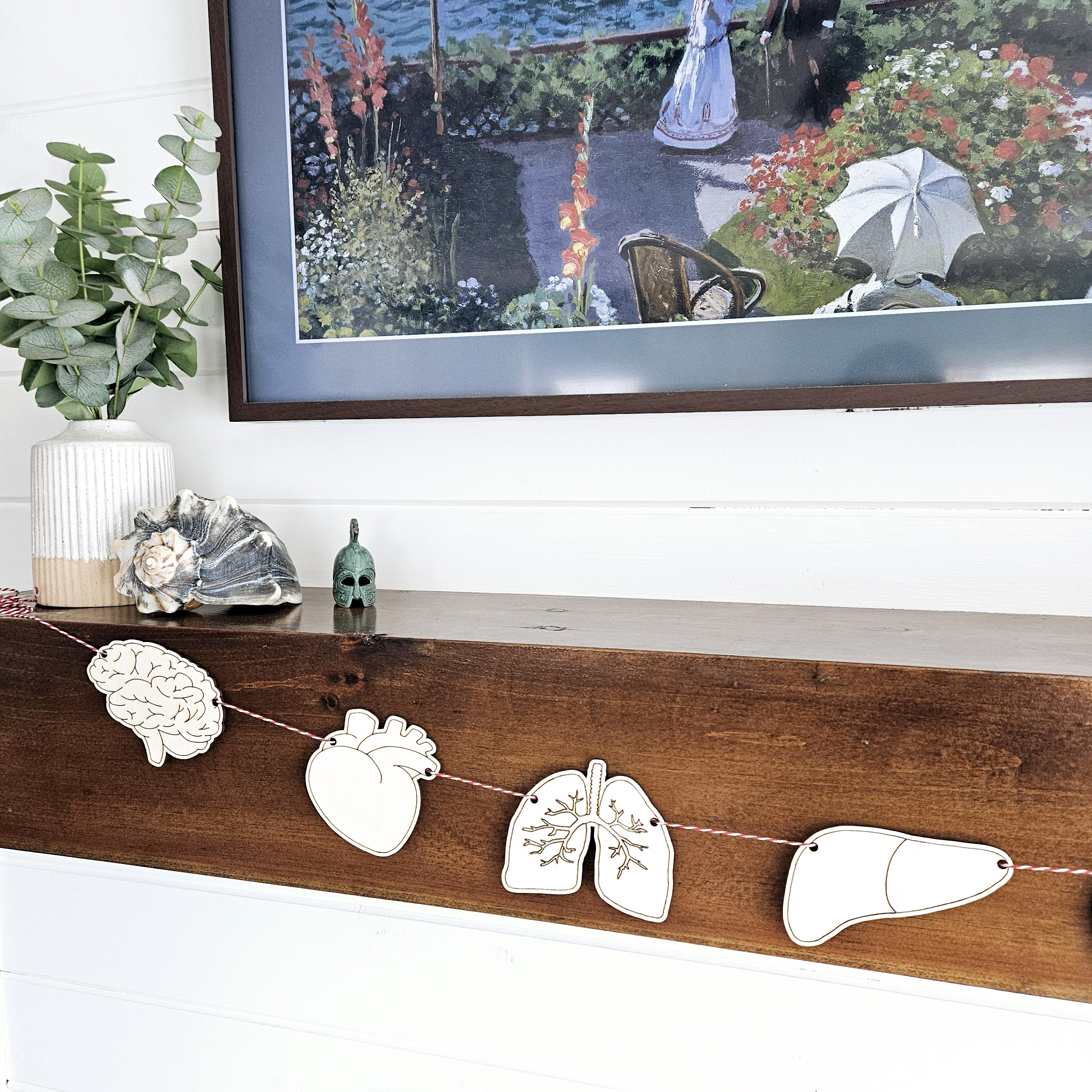 DIY Human Organs Educational Wood Garland Craft hand Drawn Paint and ...