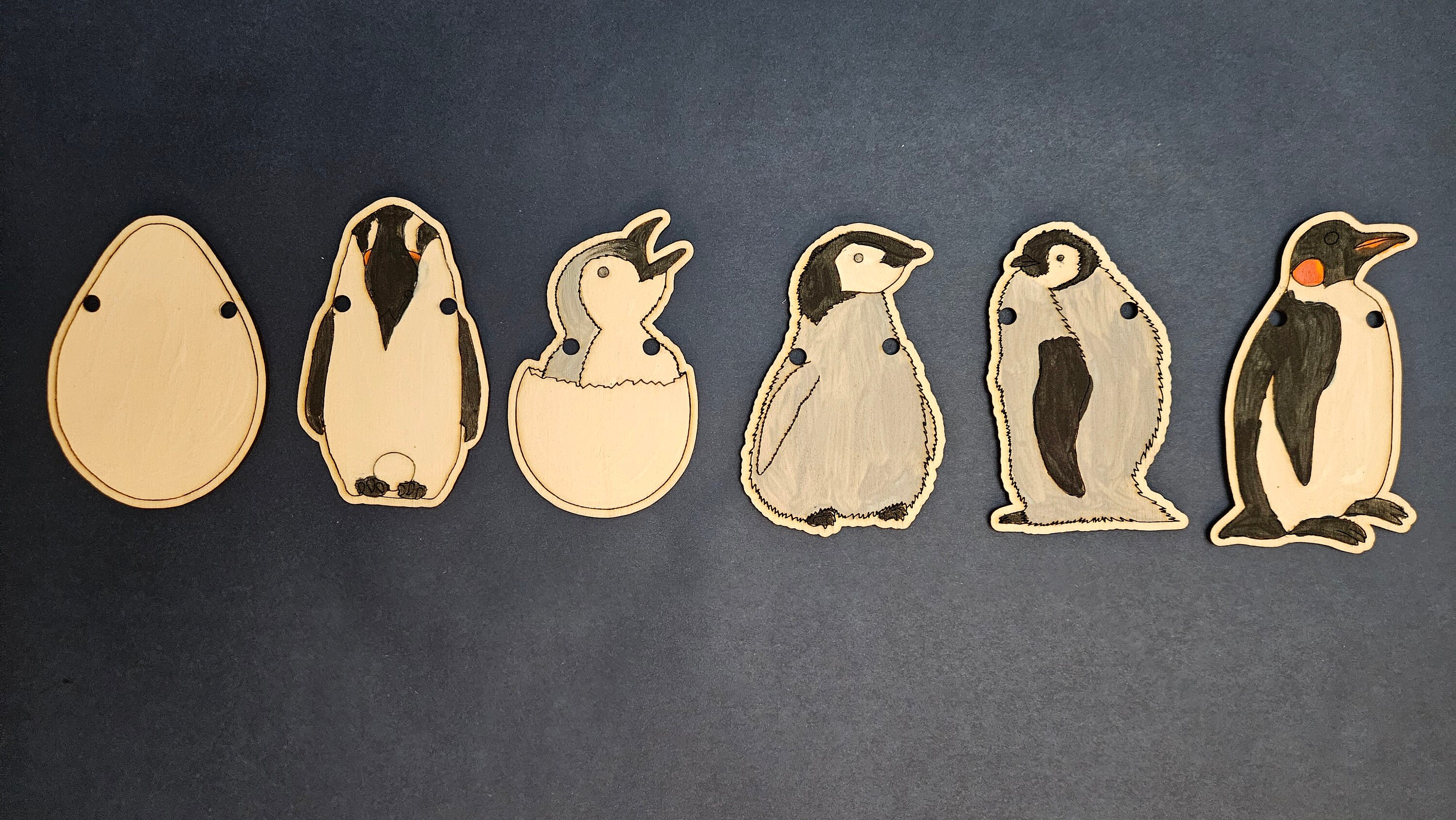 DIY Emperor Penguin Lifecycle Educational Wood Garland Craft (hand ...