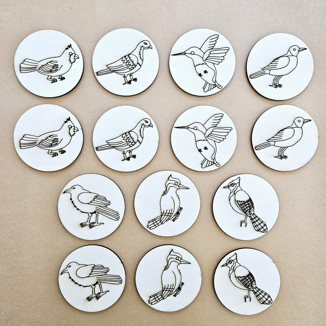 DIY Backyard Birds Matching Game Craft hand Drawn - Etsy