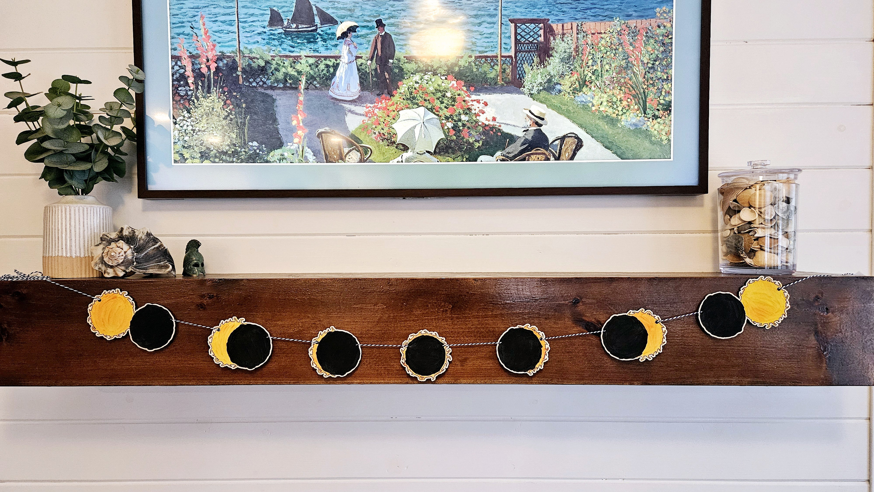 DIY Solar Eclipse Educational Wood Garland Craft (hand Drawn)- Paint ...