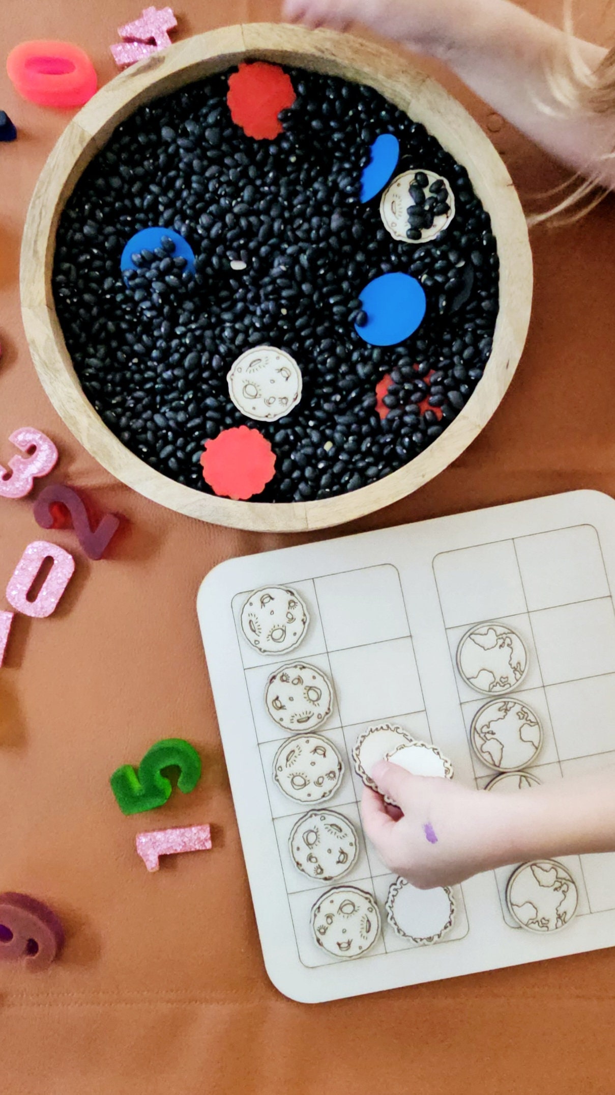 Sun, Earth, & Moon Counters (hand Drawn) - Etsy