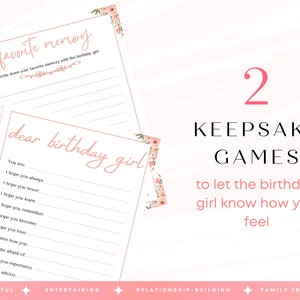 Printable Birthday Party Games for Her | Pink Floral | 10 Pack Bundle ...
