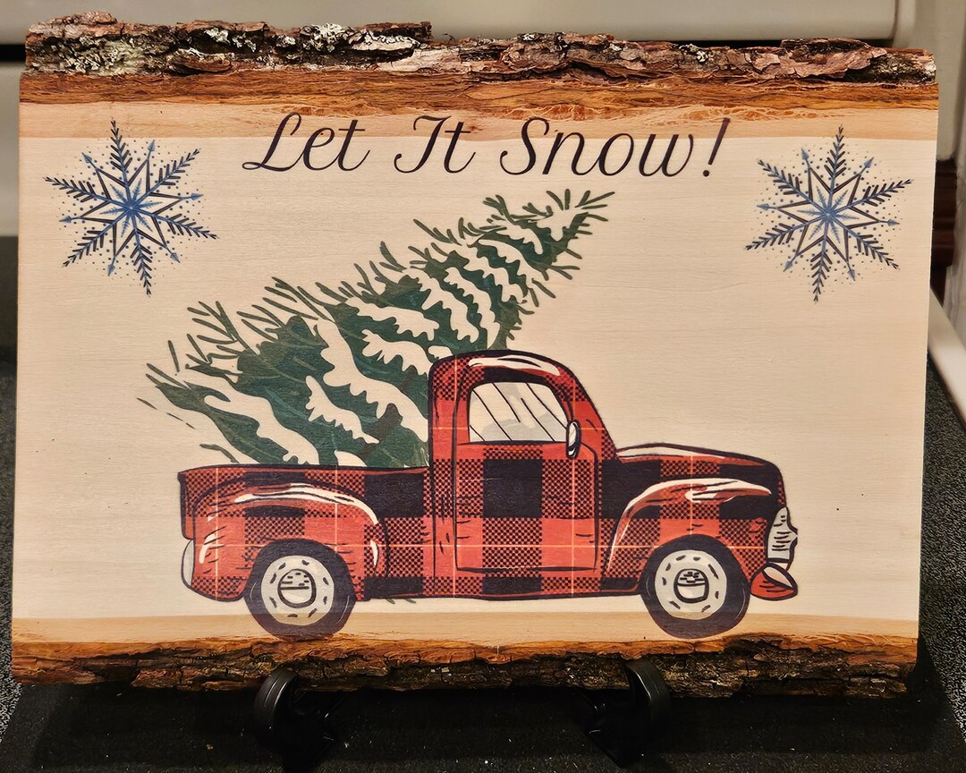 Let It Snow Live Edge Wooden 8x11 Sign - Etsy