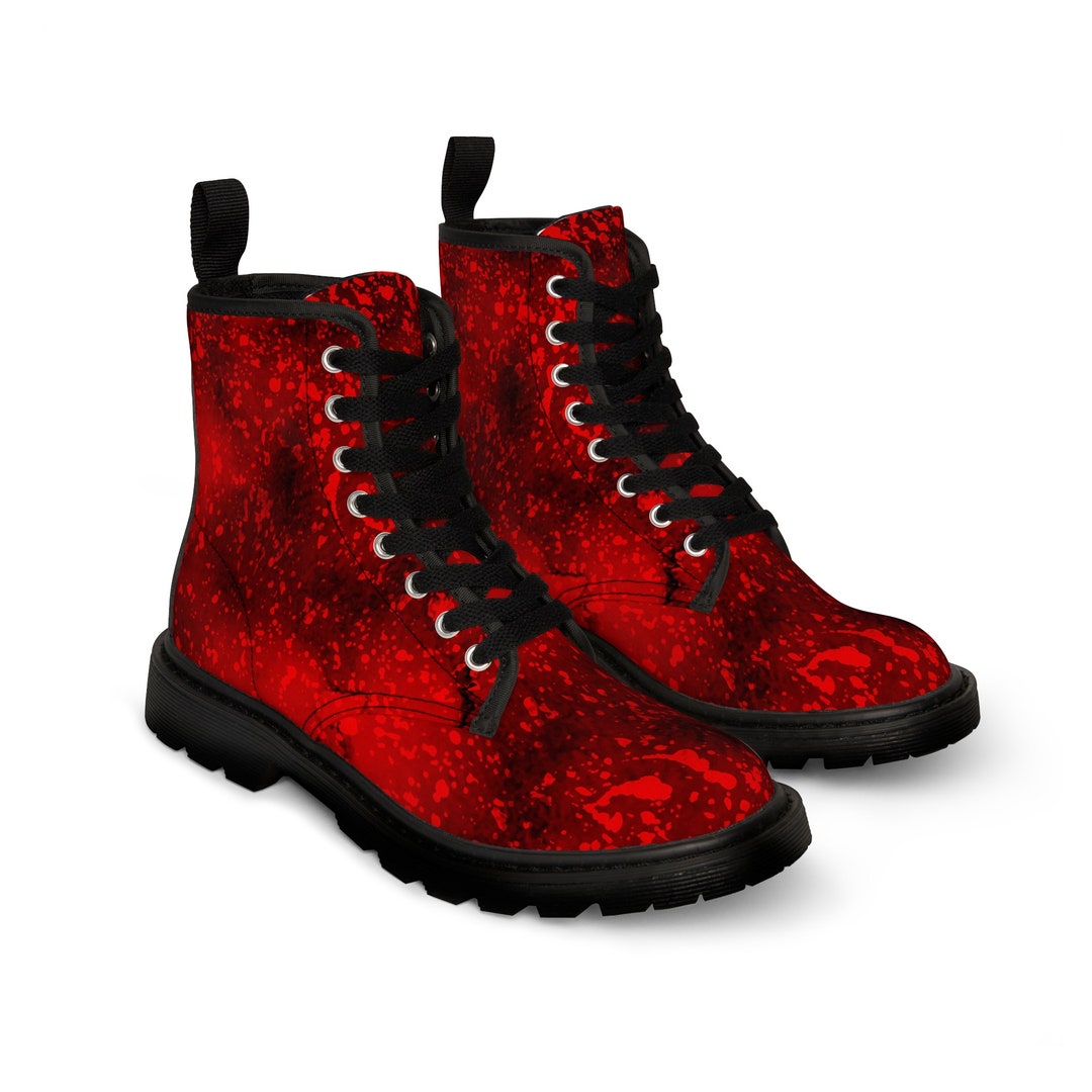 Women's Canvas Boots horror Bloody Made by Black-cherry Design - Etsy