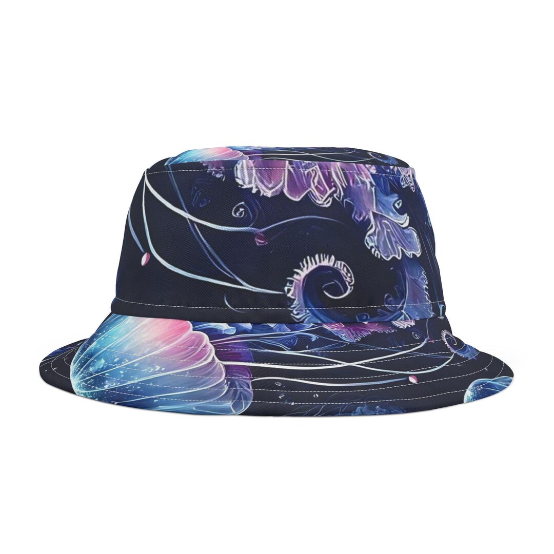 Jellyfish Bucket Hat, Ocean Theme, Sea Creature Summer Headwear ...