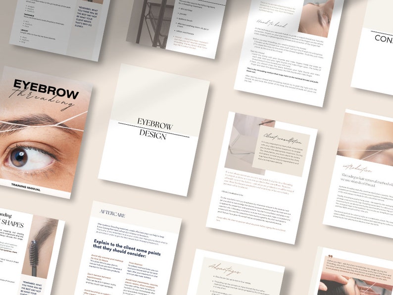 Eyebrow Threading Training Manual,editable Template,brow Training Guide ...