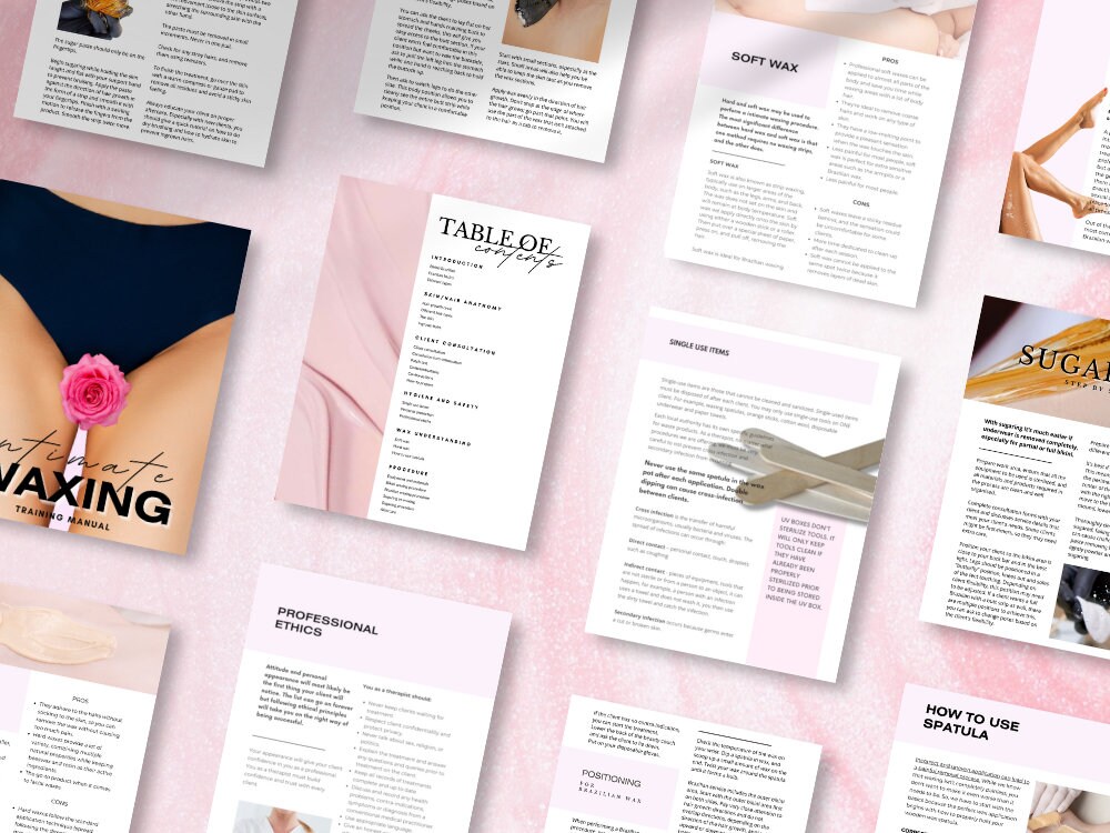 Intimate Waxing Training Manual,editable Wax Guide,brazilian and Bikini ...