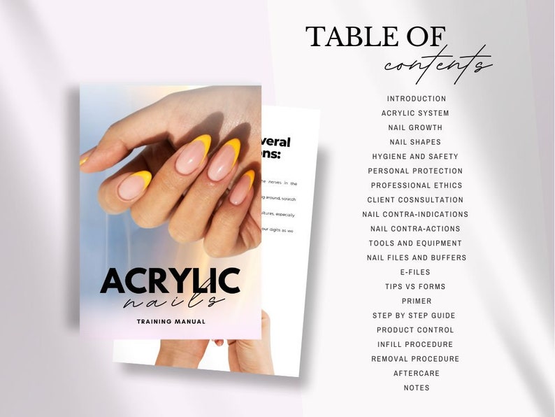Acrylic Nails Training Manual, Nail Course Template for Students ...