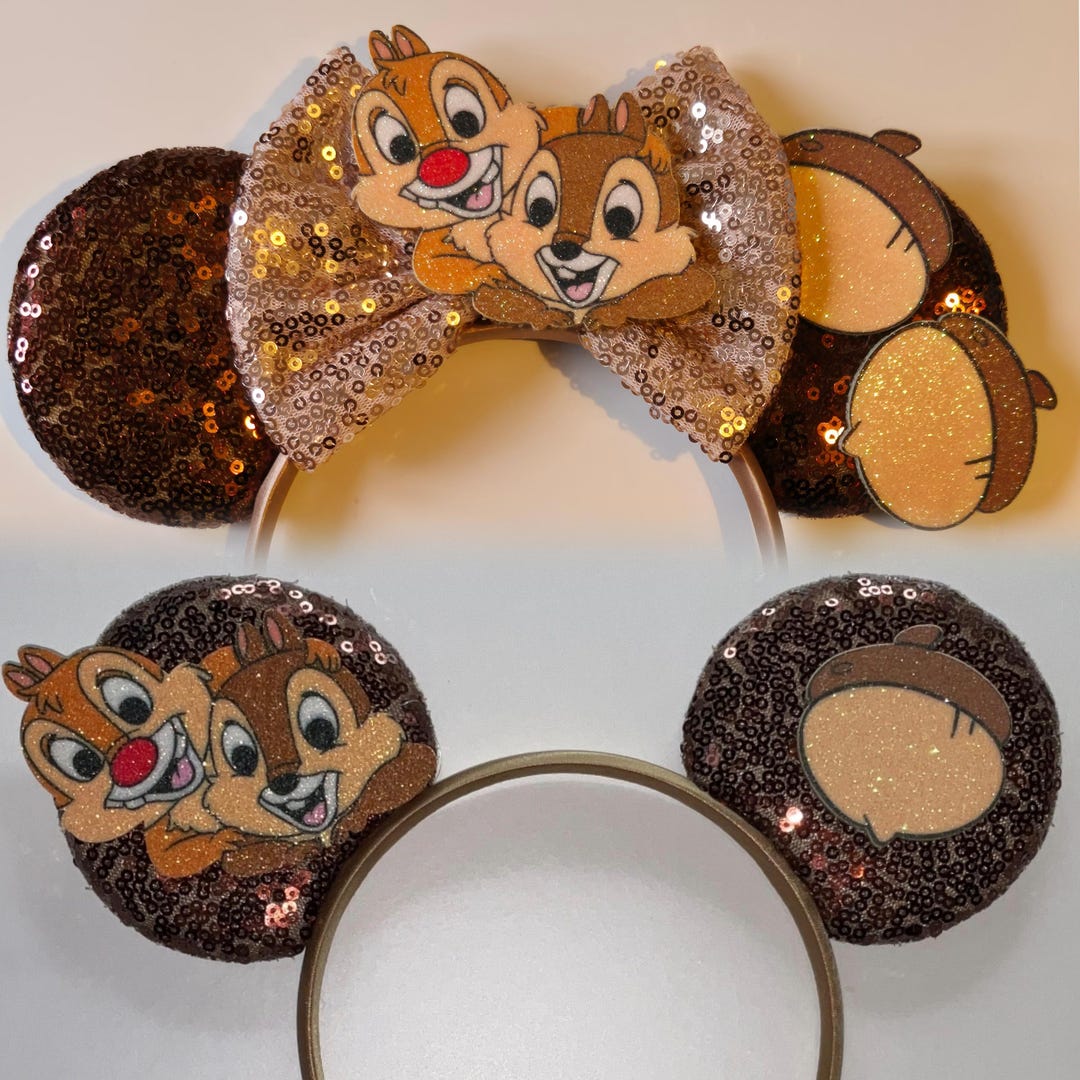 Chip N Dale Minnie Mickey Mouse Ears Classic Disney Inspired Headband ...