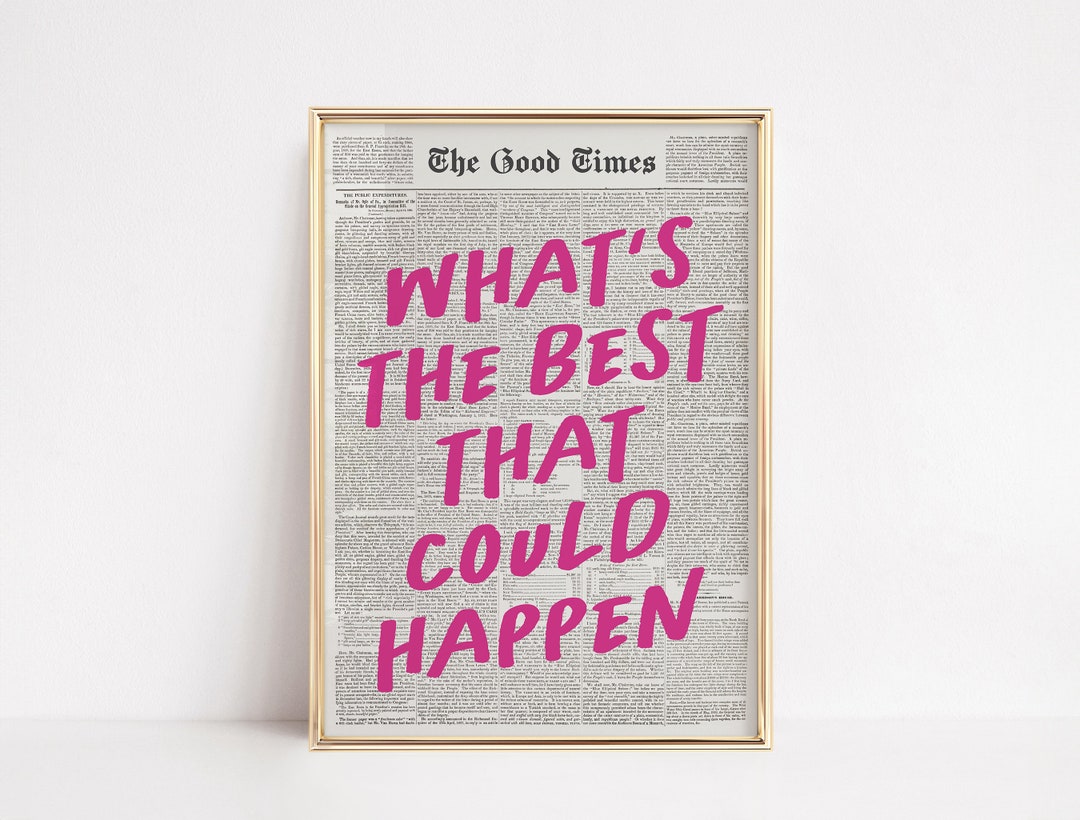 Life Quote | Newspaper Retro POSTER | Typography Quote Pink Prints ...