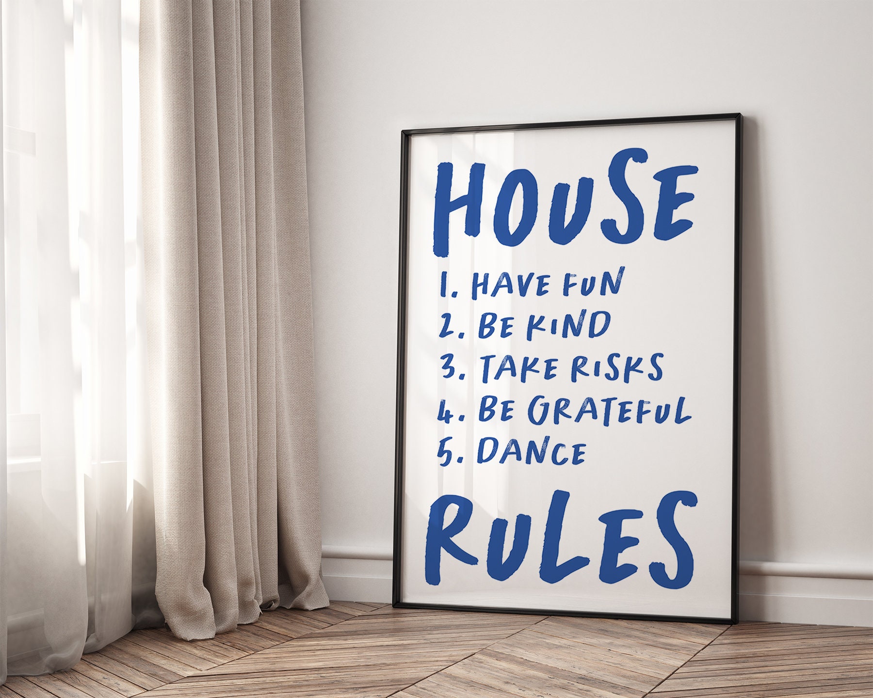 PERSONALISED HOUSE RULES Poster Custom Rules Minimalist Simple Cute ...