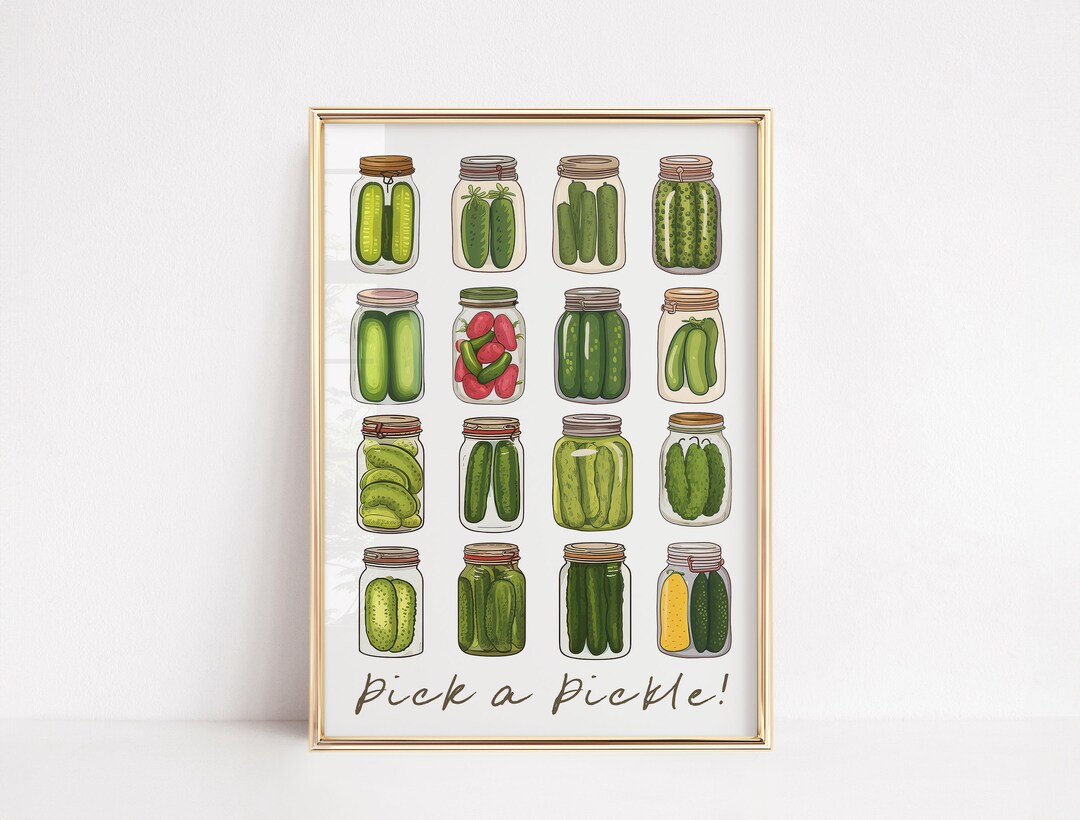 PICKLE JARS | Fun Retro Vintage Food Home Poster | Wall Art Living ...