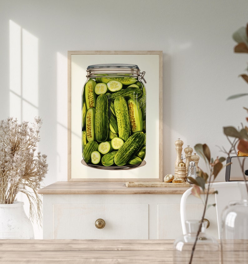 PICKLE JARS Fun Retro Vintage Food Home Poster Wall Art Living Dining ...