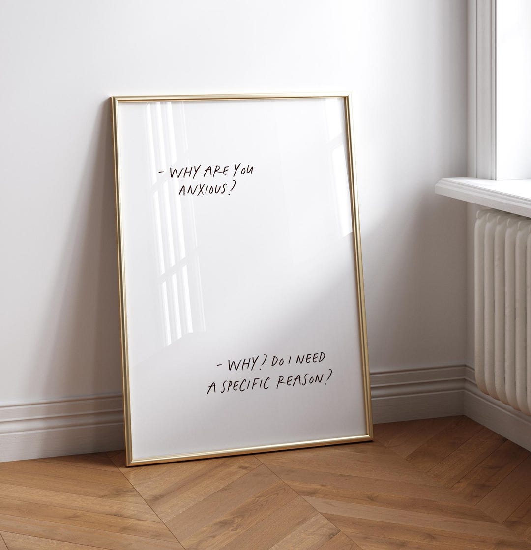 Anxious | Funny Typography Life Quote Poster | Inspirational Sarcastic ...