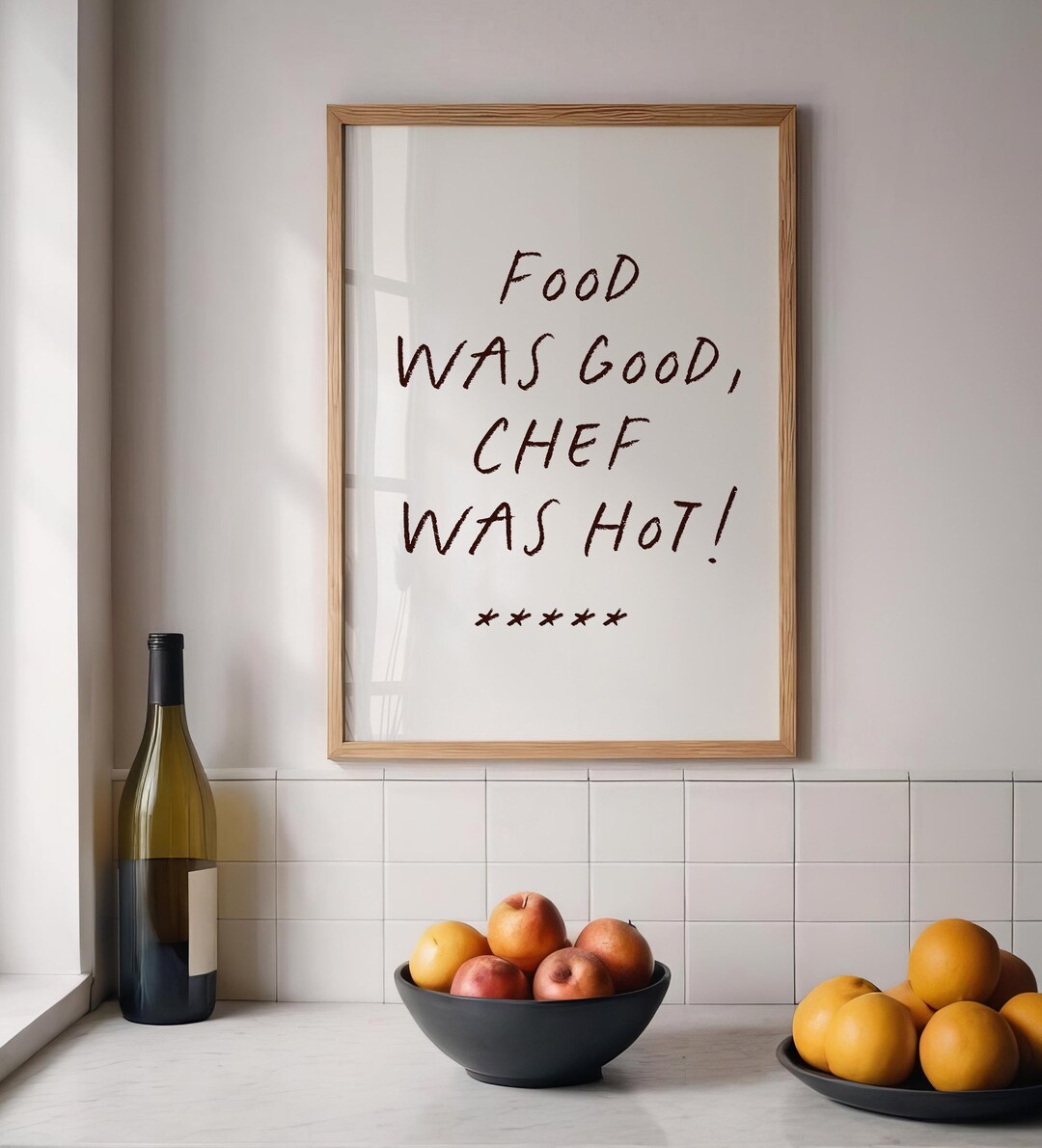 CHEF WAS HOT Kitchen Print | Funny Typography Life Quote Poster ...