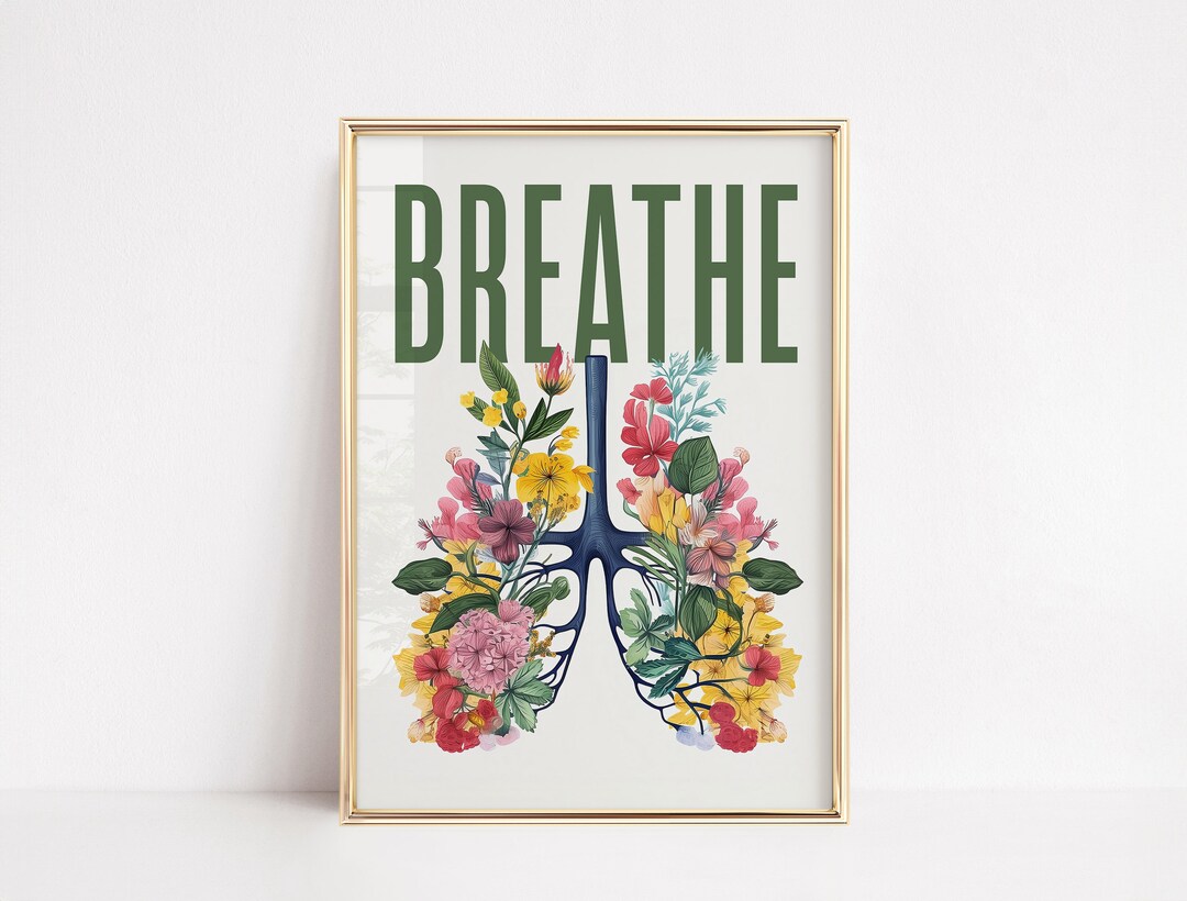 BREATHE | Spiritual | Inspirational Breathing Poster | Yoga Pilates Zen ...