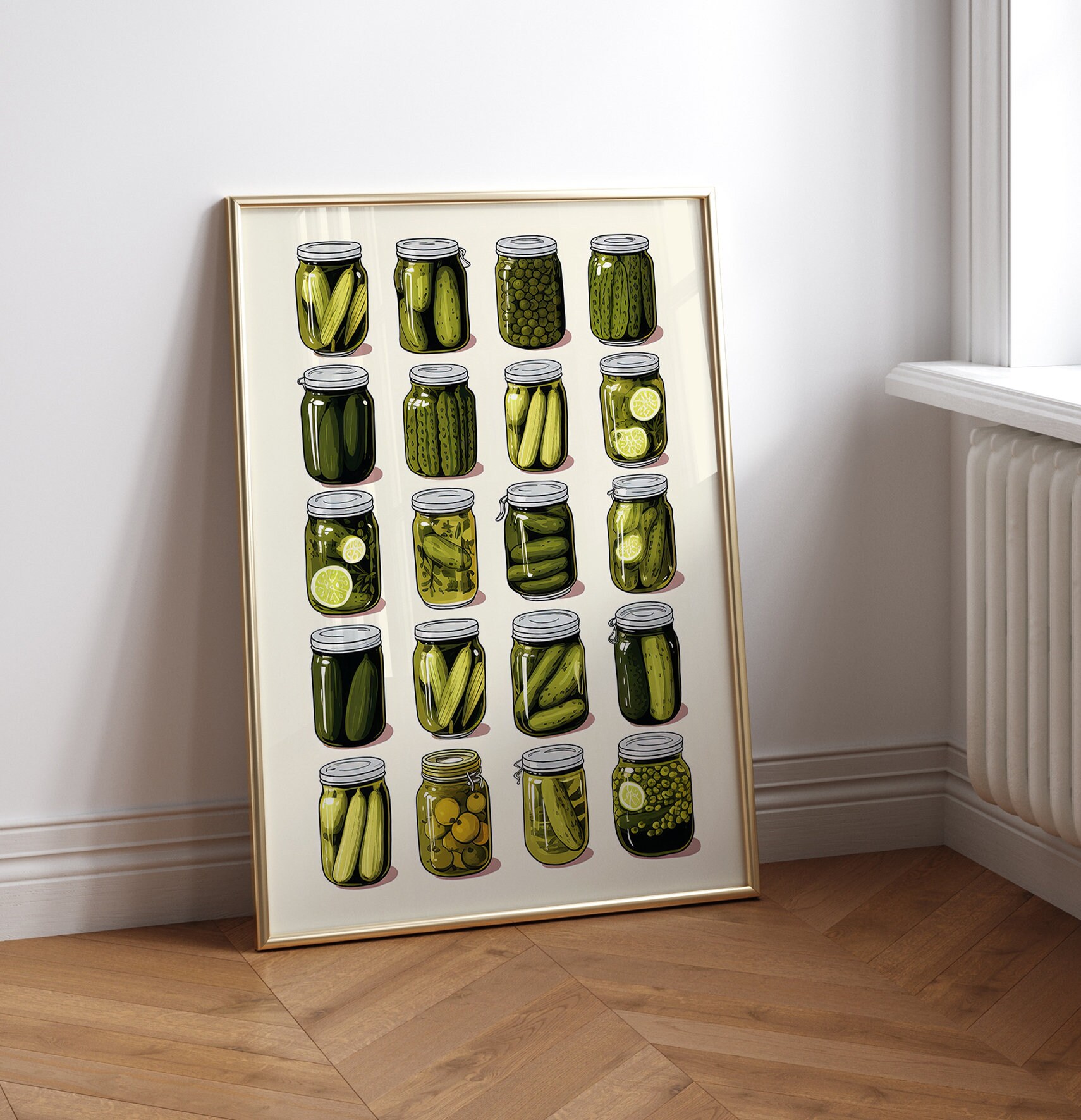PICKLE JARS Fun Retro Vintage Food Home Poster Wall Art Living Dining ...