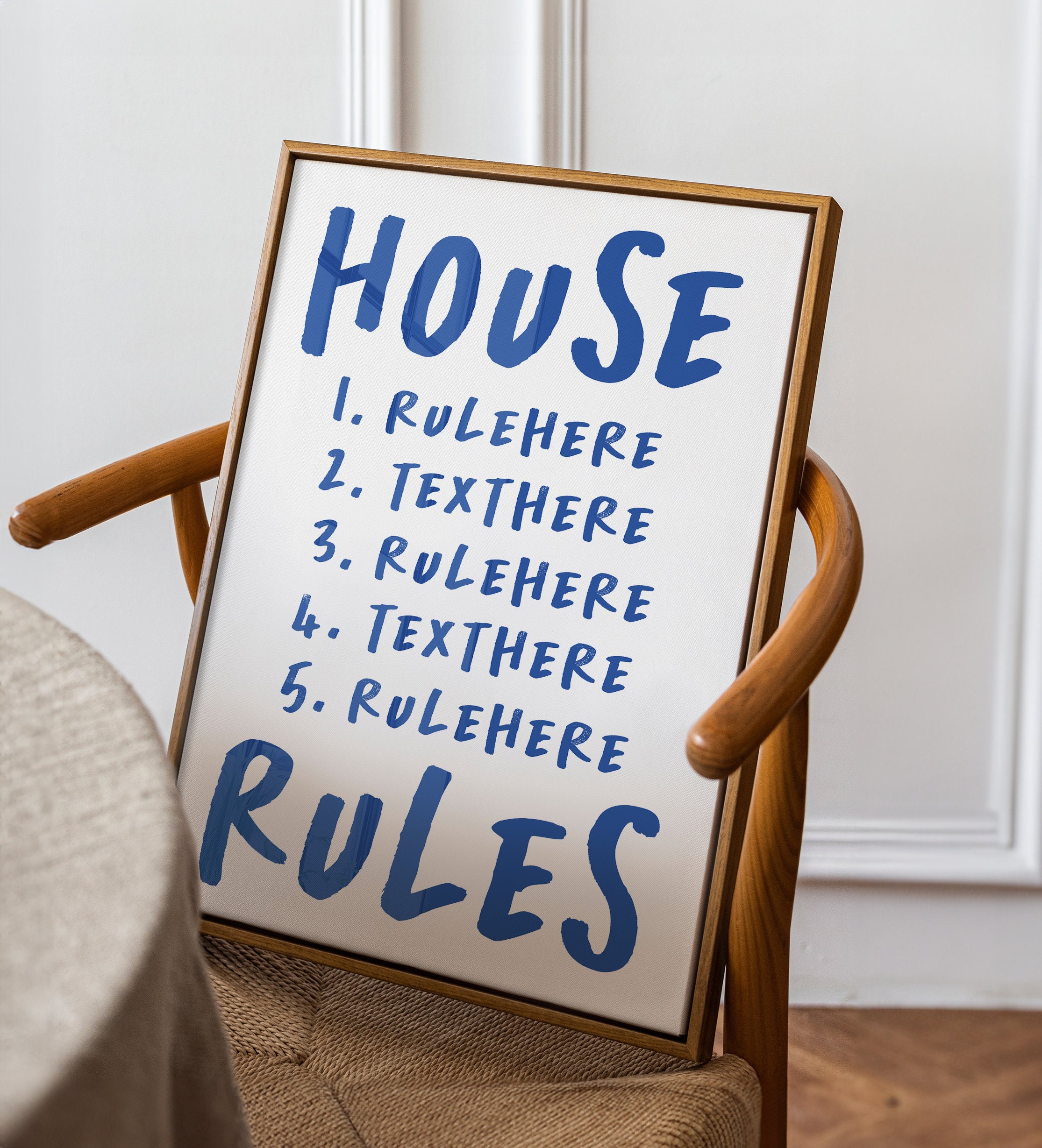 PERSONALISED HOUSE RULES Poster Custom Rules Minimalist Simple Cute ...