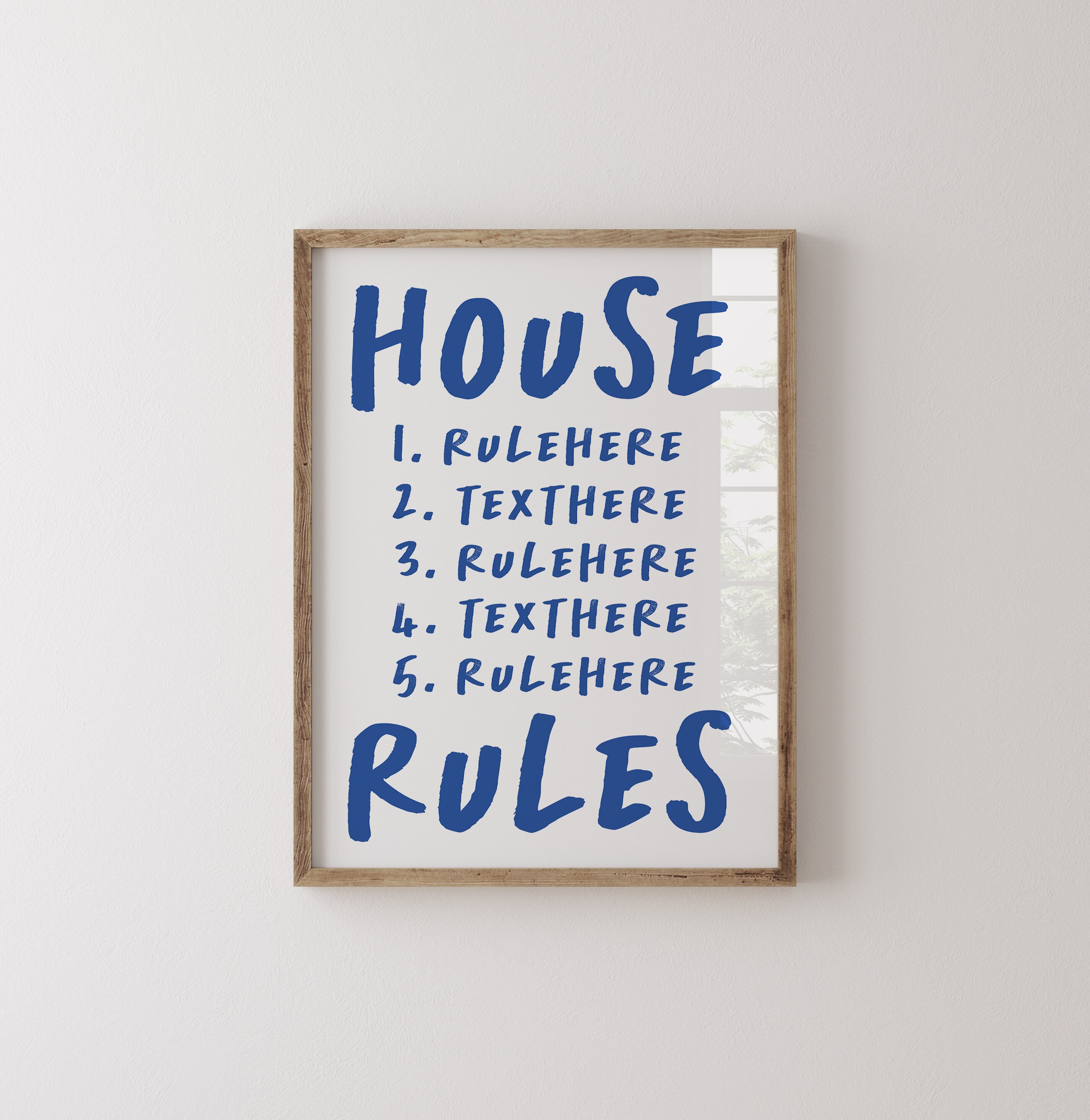 PERSONALISED HOUSE RULES Poster Custom Rules Minimalist Simple Cute ...