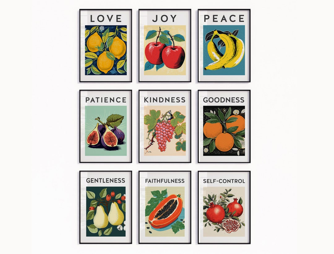 SET of 9 Fruit of the Spirit Poster BUNDLE | Christian Posters ...