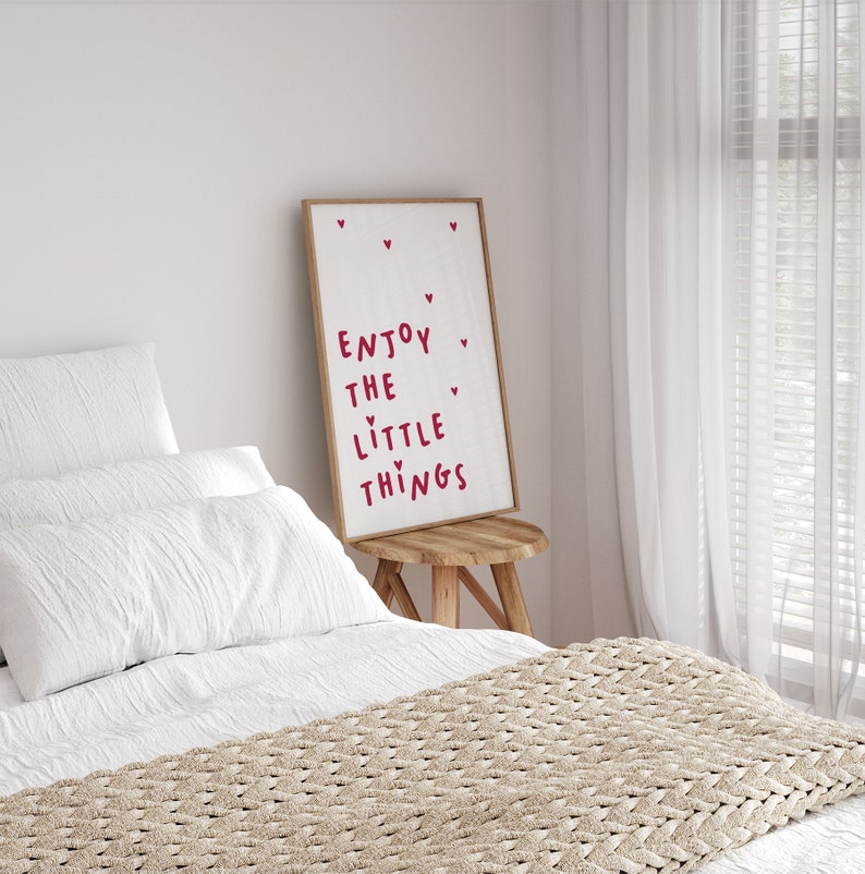 Enjoy THE LITTLE THINGS | Life Quote Art | Preppy Cute Home | Poster ...