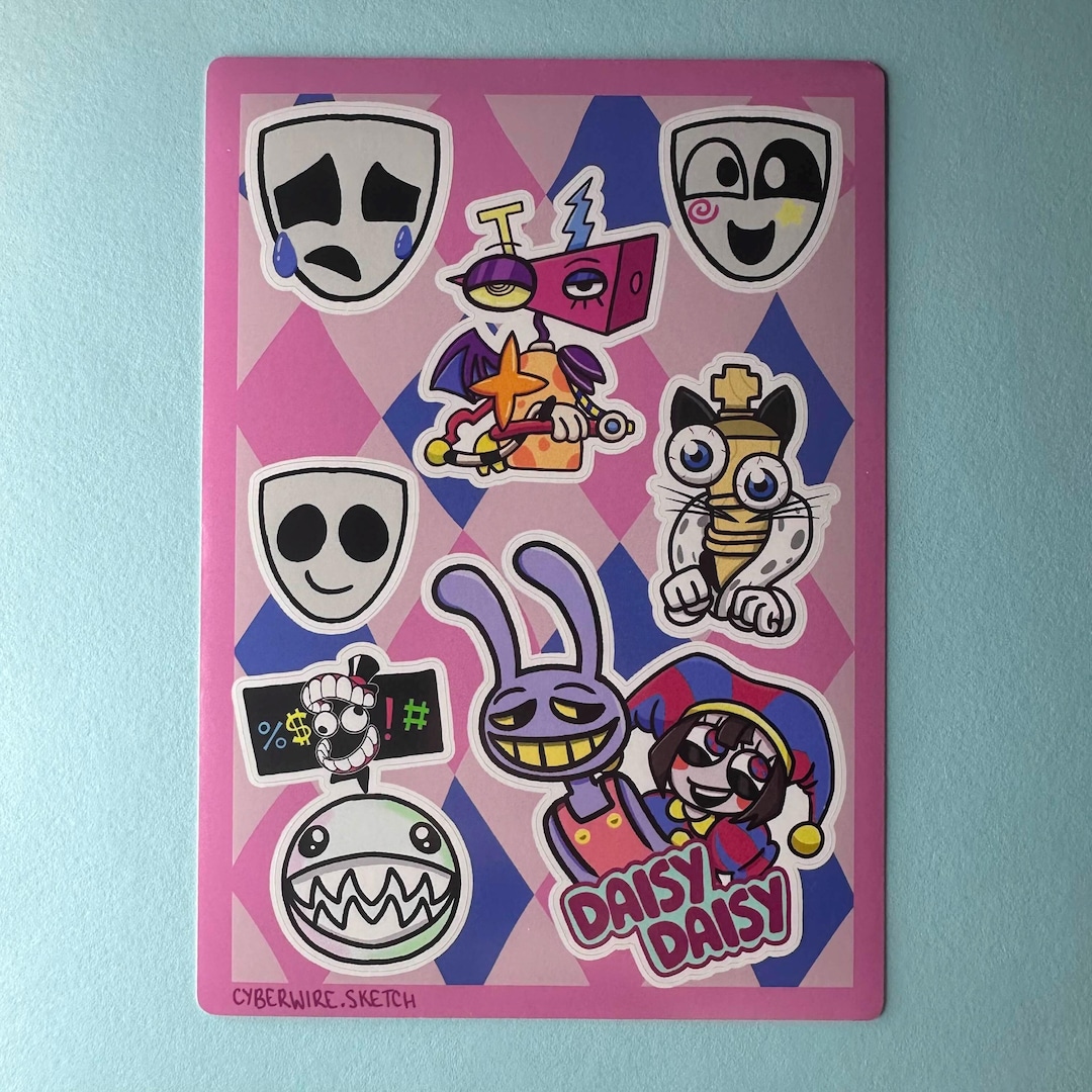 The Amazing Digital Circus (TADC) Sticker Sheet: Matte Die Cut Sticker ...