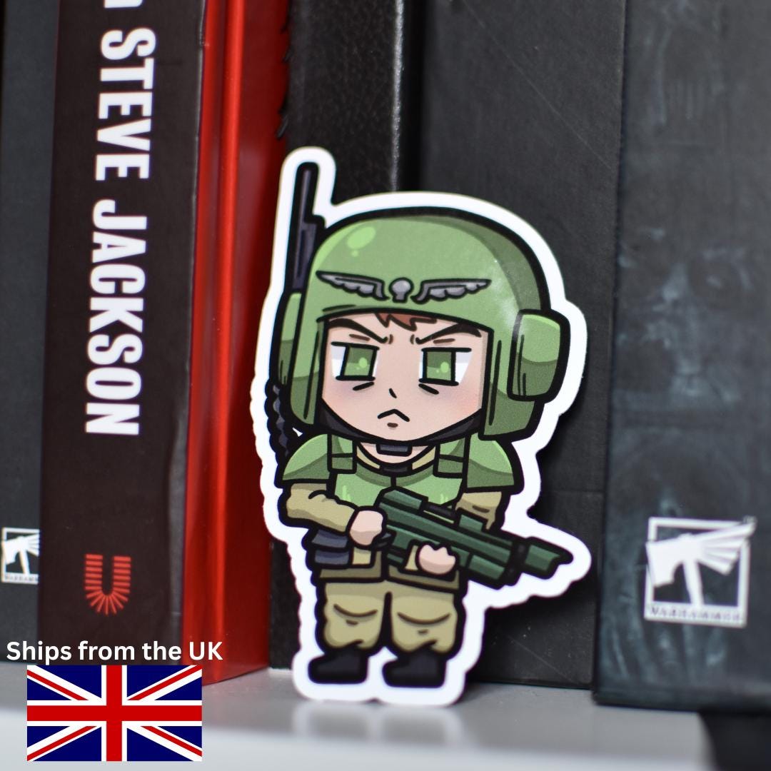 Imperial Guard Cute Chibi Sticker, Warhammer 40K, Astra Militarum, Die ...