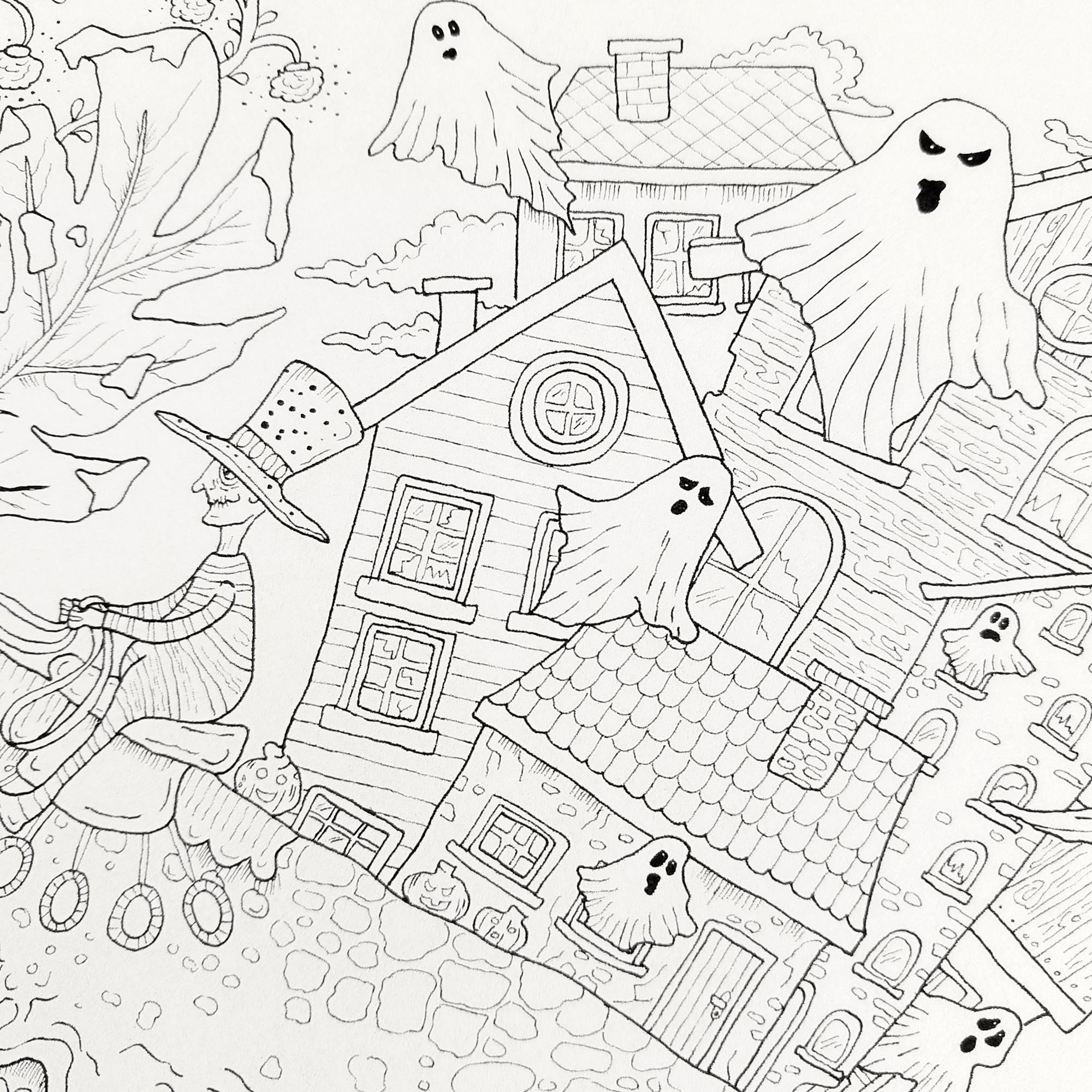 Magical Halloween Coloring Pages for Adults | Halloween Coloring Book ...